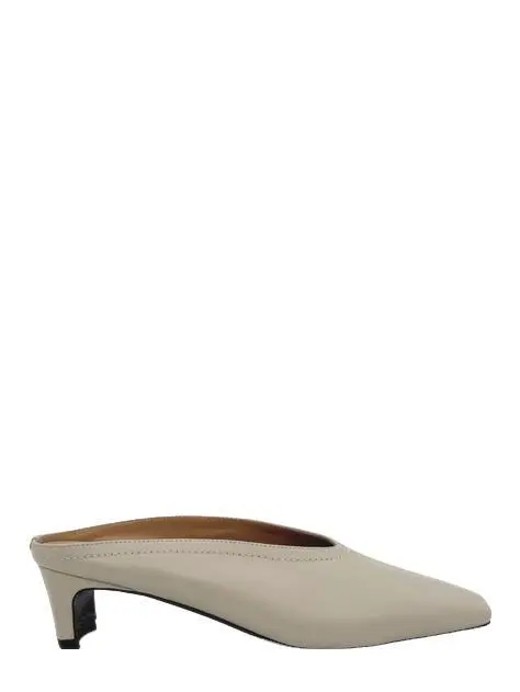 AMIE RAFA Junie Heeled Leather Mule - Bone