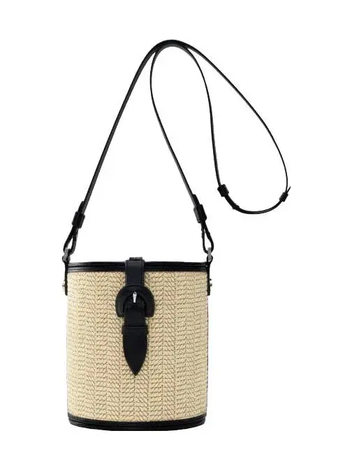 Perrin La Parisienne Crossbody - Raphia Beige/black
