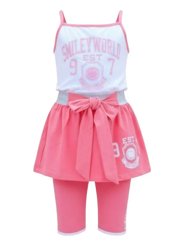 MIA BELLE GIRLS Three-piece Set With Bow Detail - Pink