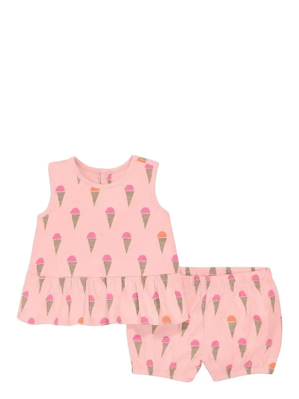 PRIMARY Baby Tank And Bubble Shorts Set - Flamingo Ice Cream Cones