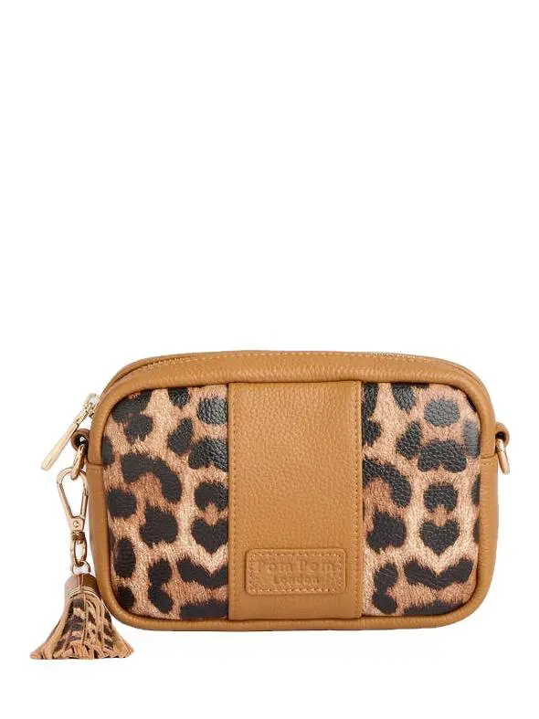 POM POM LONDON City Mini Crossbody Bag - Maple Leopard