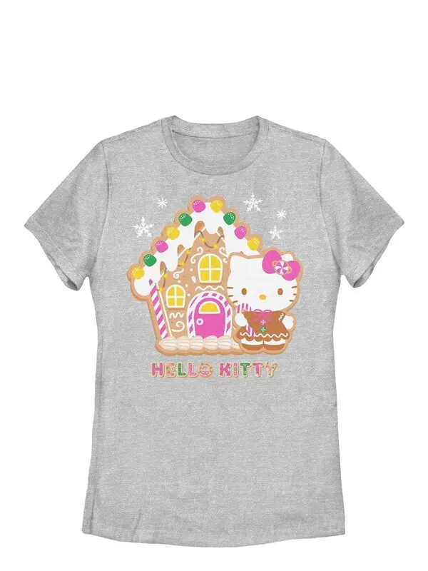 HELLO KITTY Gingerbread House Graphic T-shirt - Athletic Heather