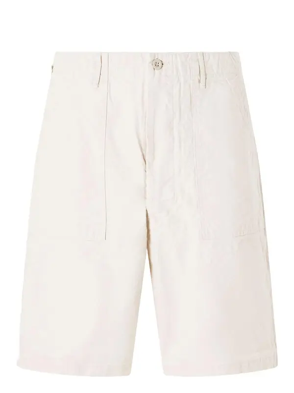 ORSLOW Summer Fatigue Straight-leg Cotton Shorts - Ecru