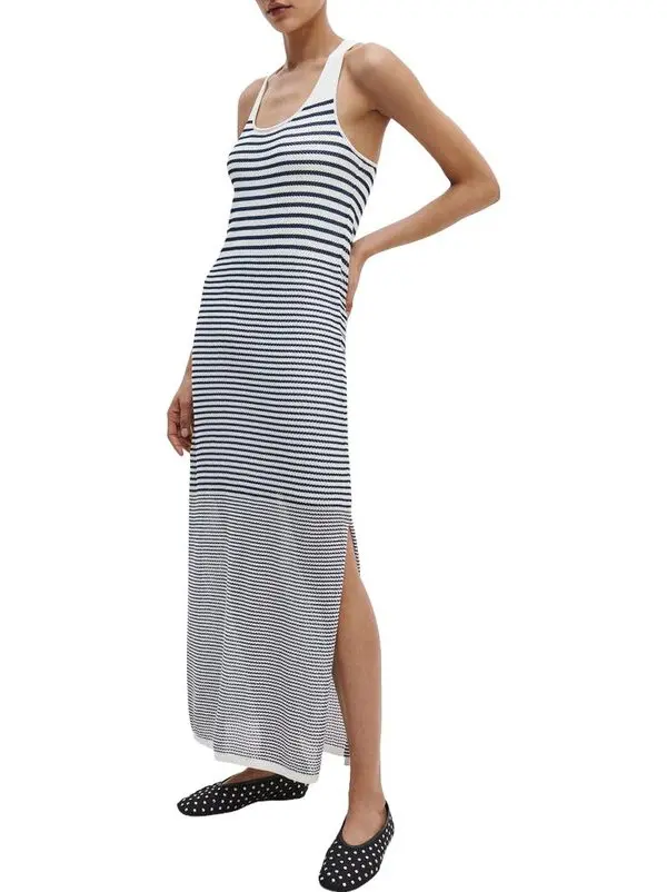 Rag & Bone Daisy Stripe Sleeveless Maxi Dress - White