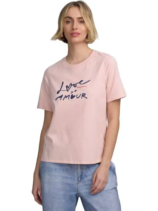 ELLE COLLECTION Graphic T-shirt - Blush