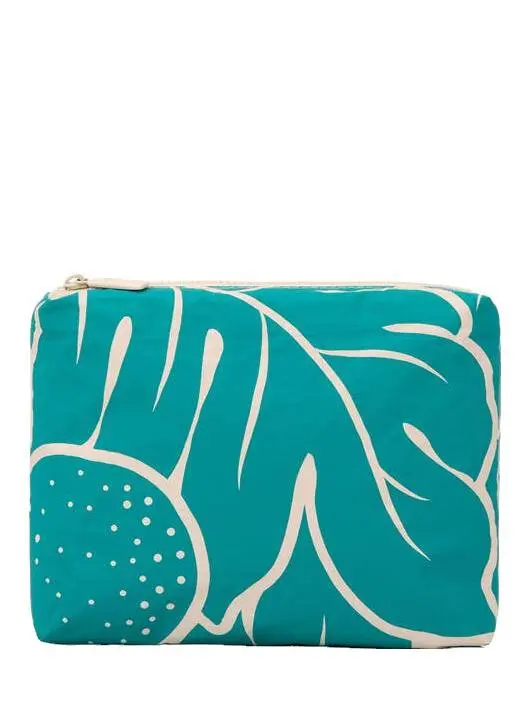 ALOHA COLLECTION Small Ulu Nui Zip Pouch - Dark Teal/sandstone
