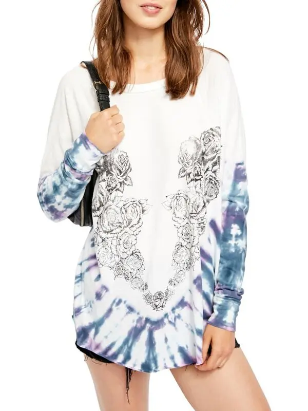 Free People Heart In A Rose Graphic Tee - Daydream Combo