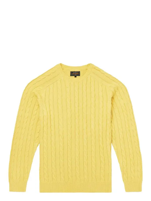 BEAMS Cable-knit Cotton Sweater - Yellow