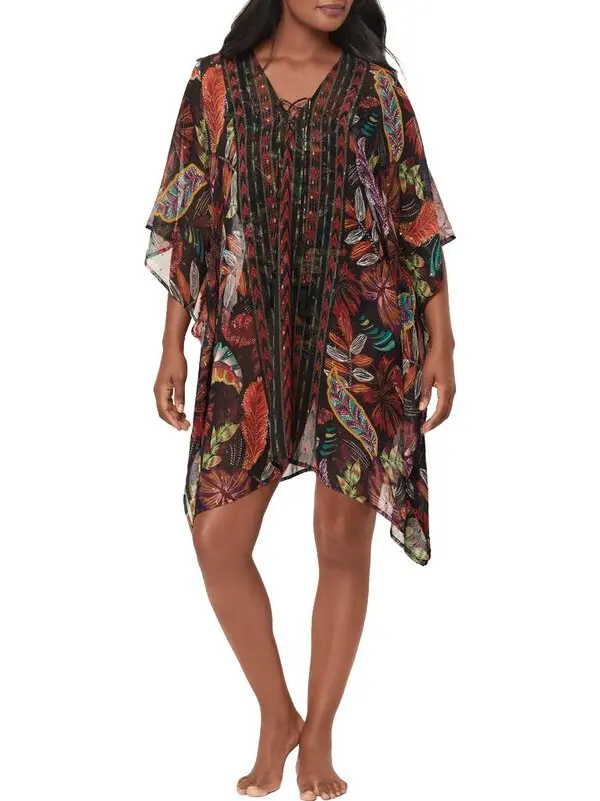 Miraclesuit Pluma Orla Metallic Kaftan - Black/multi