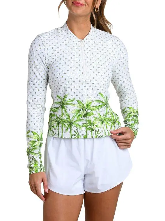 La Blanca Club Palm Half Zip Top - Lime