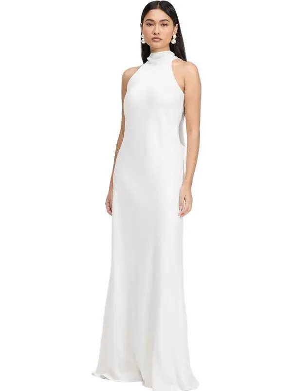 GHOST LONDON Angelica High Neck Maxi Dress - Ivory