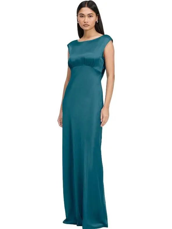 GHOST LONDON Octavia Cowl Back Satin Maxi Dress - Emerald