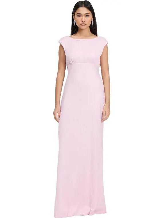 GHOST LONDON Octavia Cowl Back Satin Maxi Dress - Pale Pink