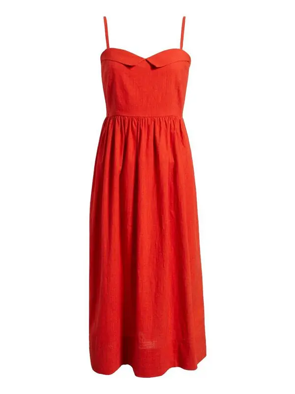 The Great. Verse Cotton Sundress - Hot Red