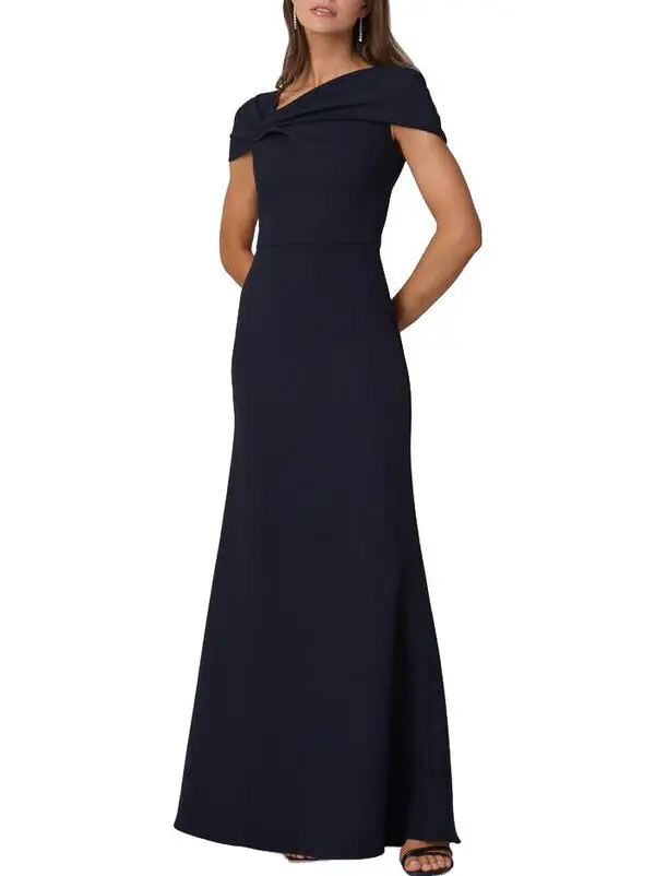 Shoshanna Stretch Crepe Carly Dress - Navy
