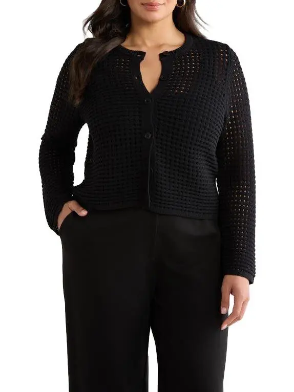Nordstrom Open Stitch Cardigan - Black