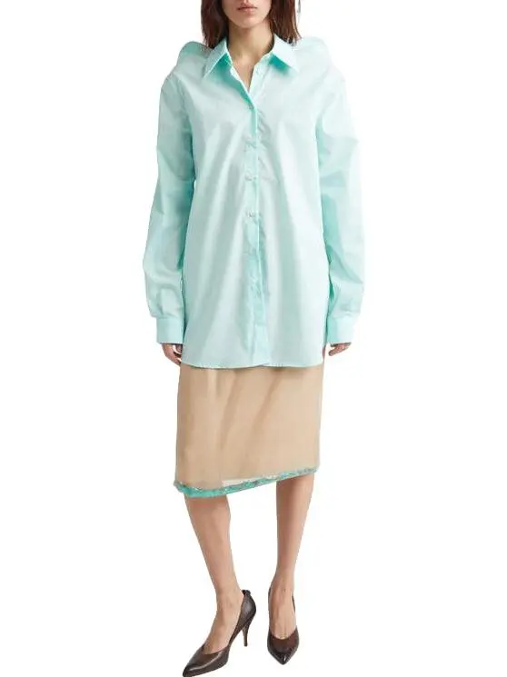 JULIE KEGELS Lifted Shoulders Button-up Shirt - Mint