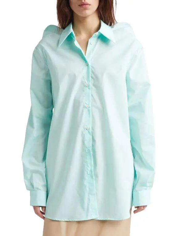JULIE KEGELS Lifted Shoulders Button-up Shirt - Mint
