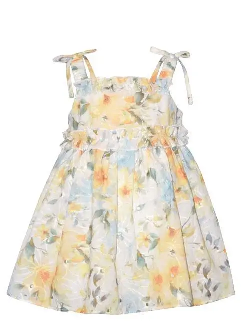 IRIS & IVY Floral Embroidery Dress - Yellow