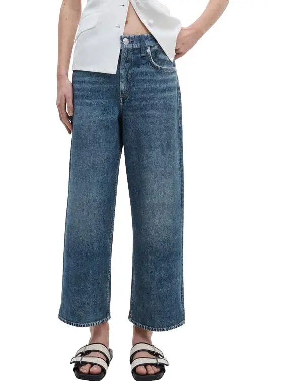 Rag & Bone Rb Miramar Andi Ankle Wide-leg Cotton-terry Sweatpant Jeans - Kimbr