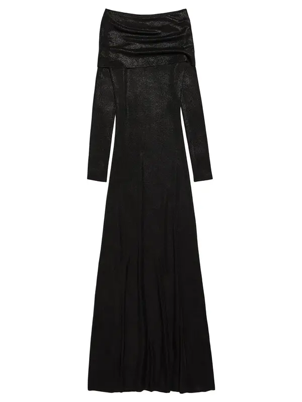 Balenciaga Off-the-shoulder Maxi Dress - Black