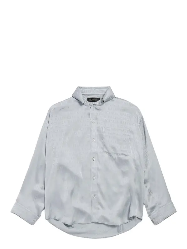 Balenciaga Satin Jacquard Cocoon Shirt - Beige
