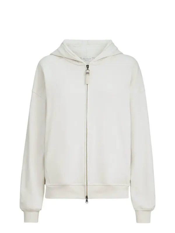 Brunello Cucinelli French Terry Zip-up Hoodie - White