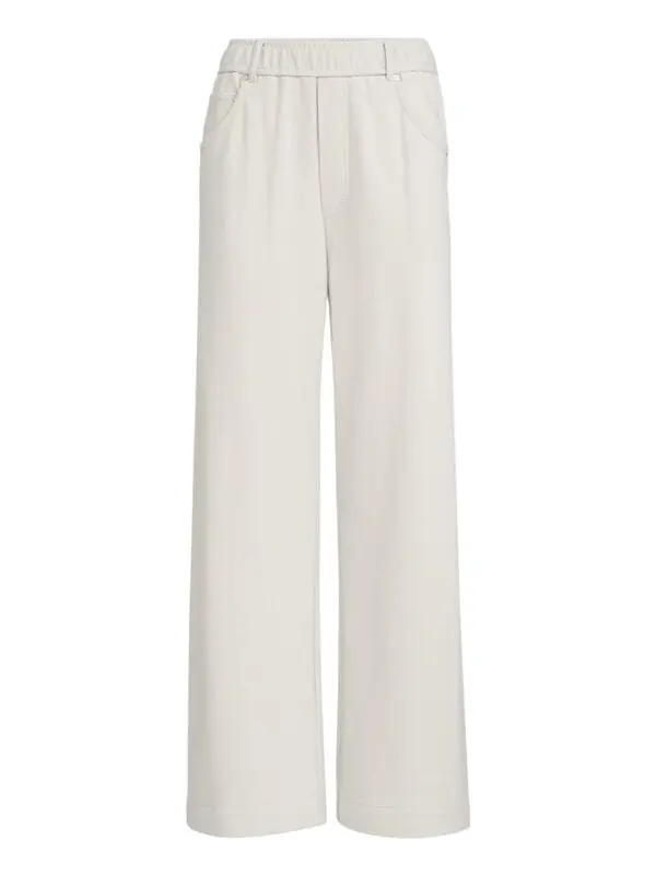 Brunello Cucinelli French Terry Wide-leg Sweatpants - White