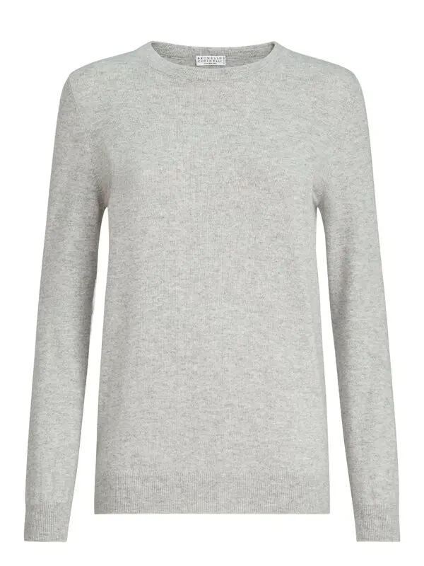 Brunello Cucinelli Cashmere Monili-trim Sweater - Grey