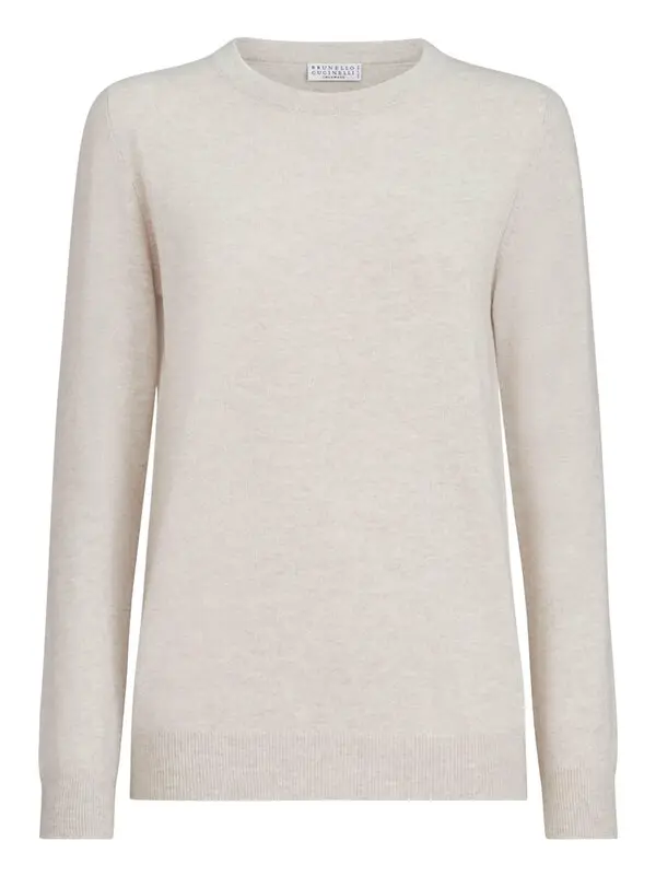 Brunello Cucinelli Cashmere Monili-trim Sweater - Beige