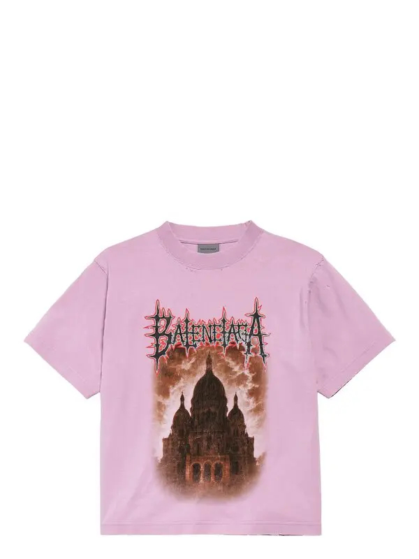 Balenciaga Cotton Sacré Cœur T-shirt - Pink