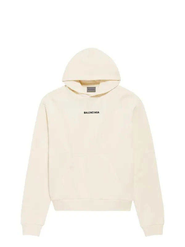Balenciaga Cotton Logo Hoodie - White