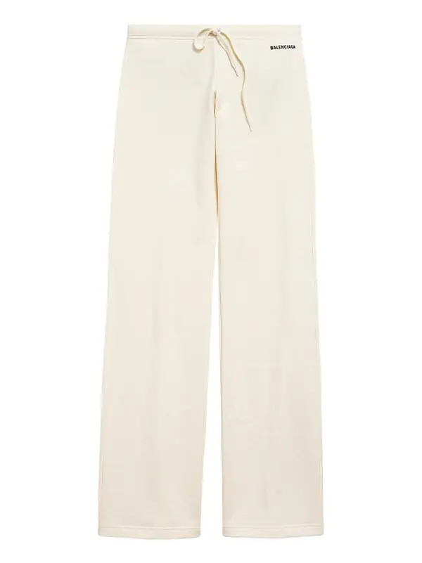 Balenciaga Cotton Logo Wide-leg Sweatpants - White