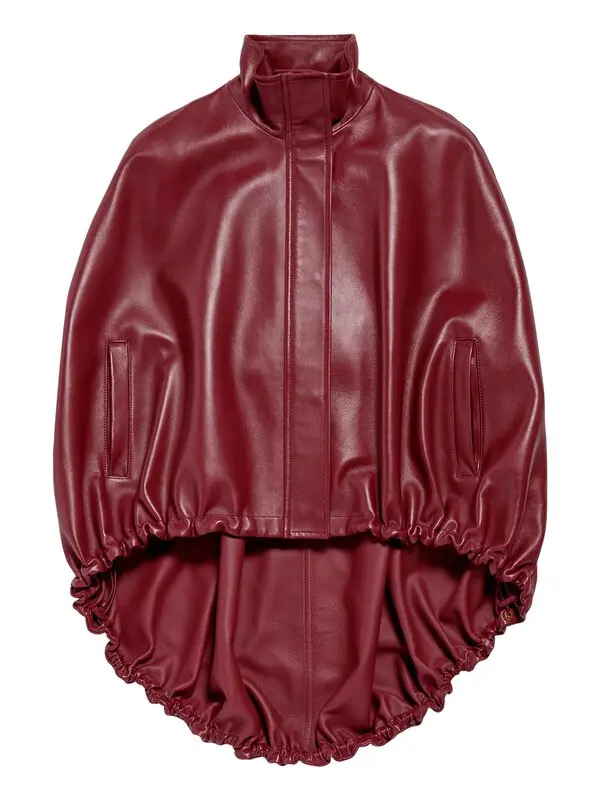 Balenciaga Leather Double-layer Cape - Red