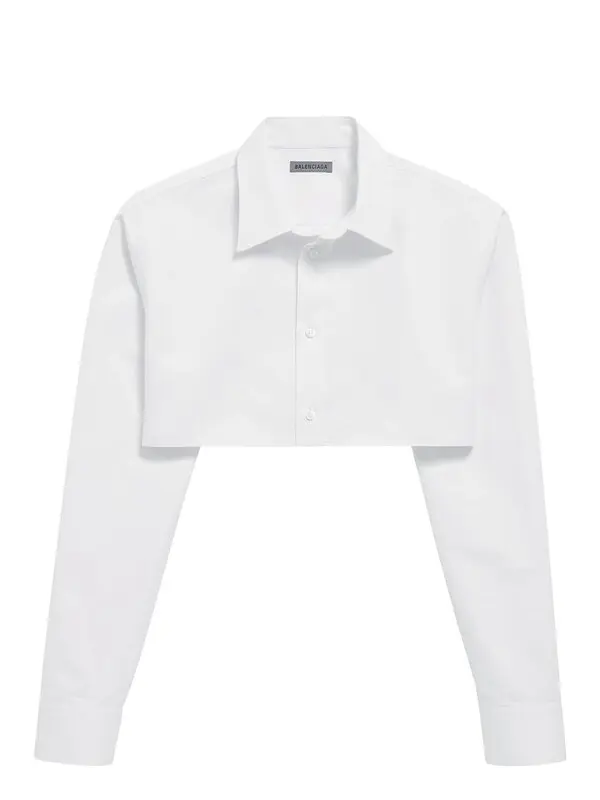 Balenciaga Cotton-silk Cropped Shirt - White