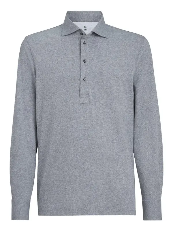 Brunello Cucinelli Cotton Jersey Polo Shirt - Grey