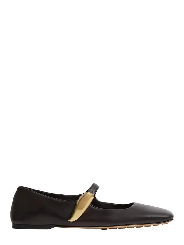 Bottega Veneta Leather Ballerina Flats - Brown