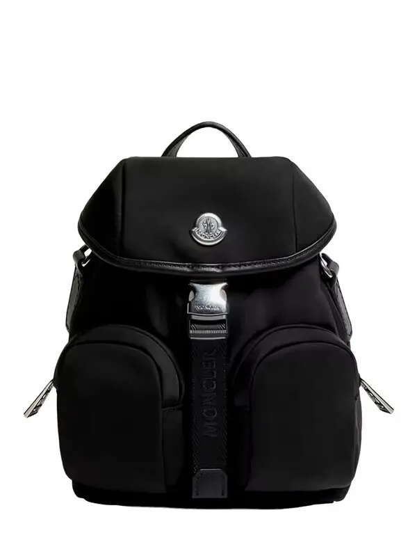 Moncler Nylon Backpack With Logo Patch - Black