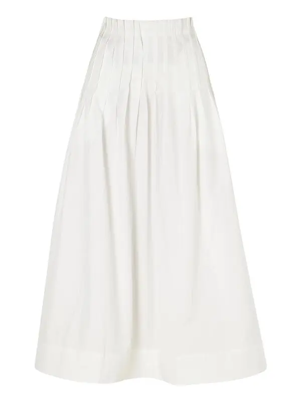 RÓHE Pleated Cotton-poplin Maxi Skirt - White