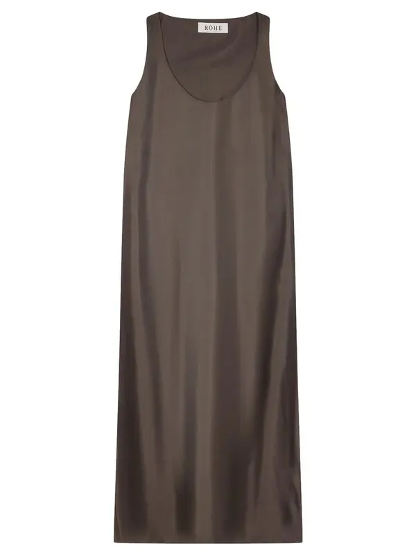 RÓHE Silk-satin Midi Dress - Brown