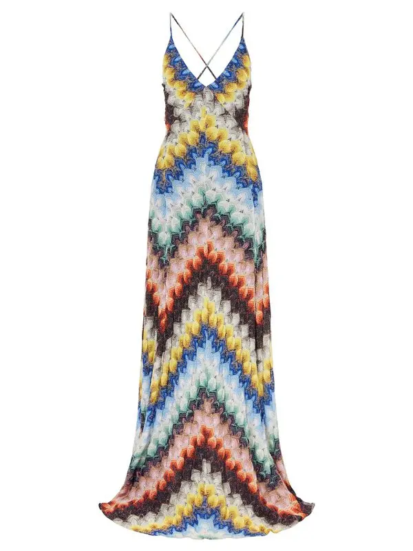 Missoni Striped Metallic Crochet-knit Maxi Dress - Multi