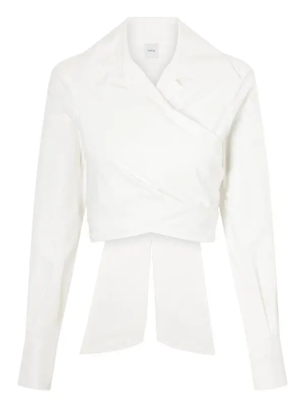 PATOU Cotton-poplin Knotted Blouse - White