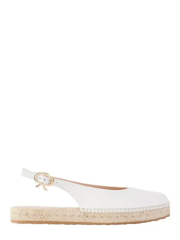 GIANVITO ROSSI Paz Leather Slingback Espadrilles - White
