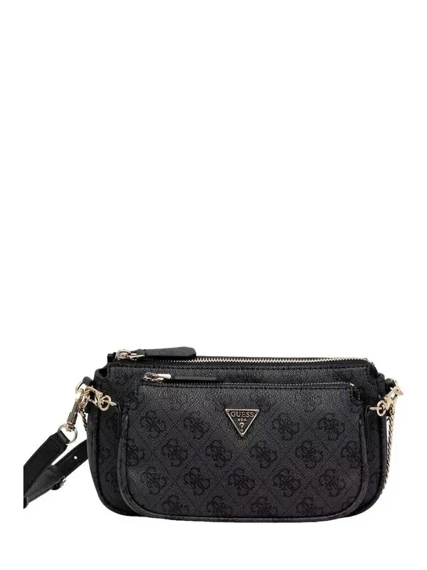 Guess Noelle Zip Monogram Crossbody Bag - Black