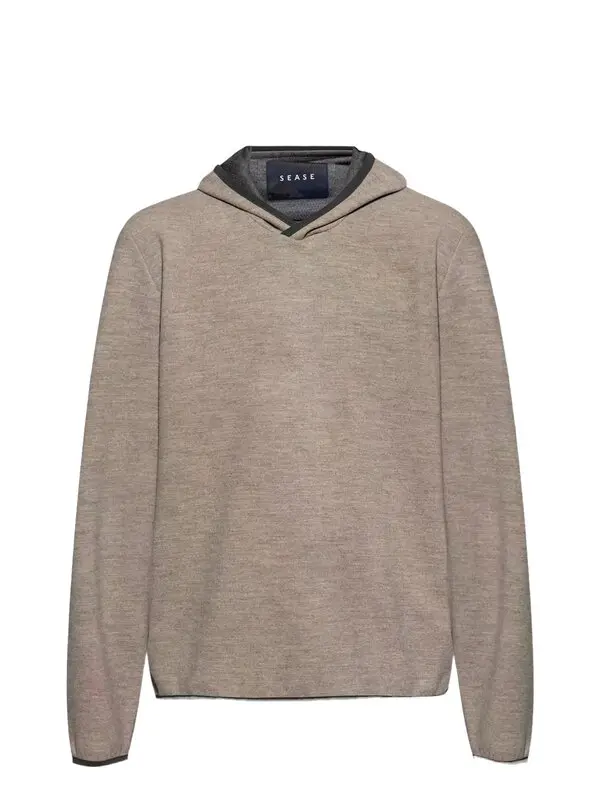 Sease Trimmed-edges Wool Hoodie - Grey
