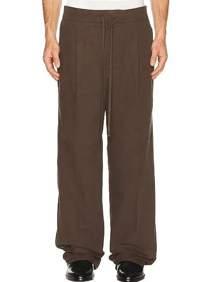 Fear Of God Pleated Front Drawstring Trousers - Brown