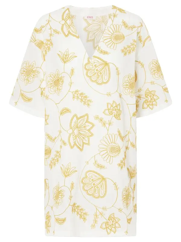 ERES Levia Embroidered Cotton-blend Mini Dress - Yellow