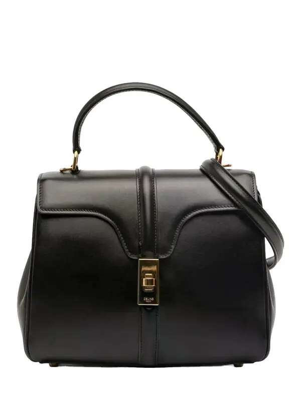 Celine 2019 Small Leather 16 Satchel - Black