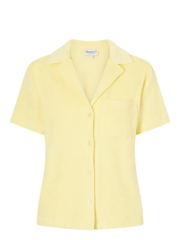 Hunza G Embroidered Cotton-terry Polo Shirt - Yellow