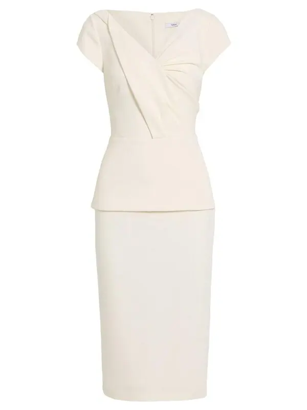 Safiyaa Nuvalle Layered Crepe Midi Dress - Ivory